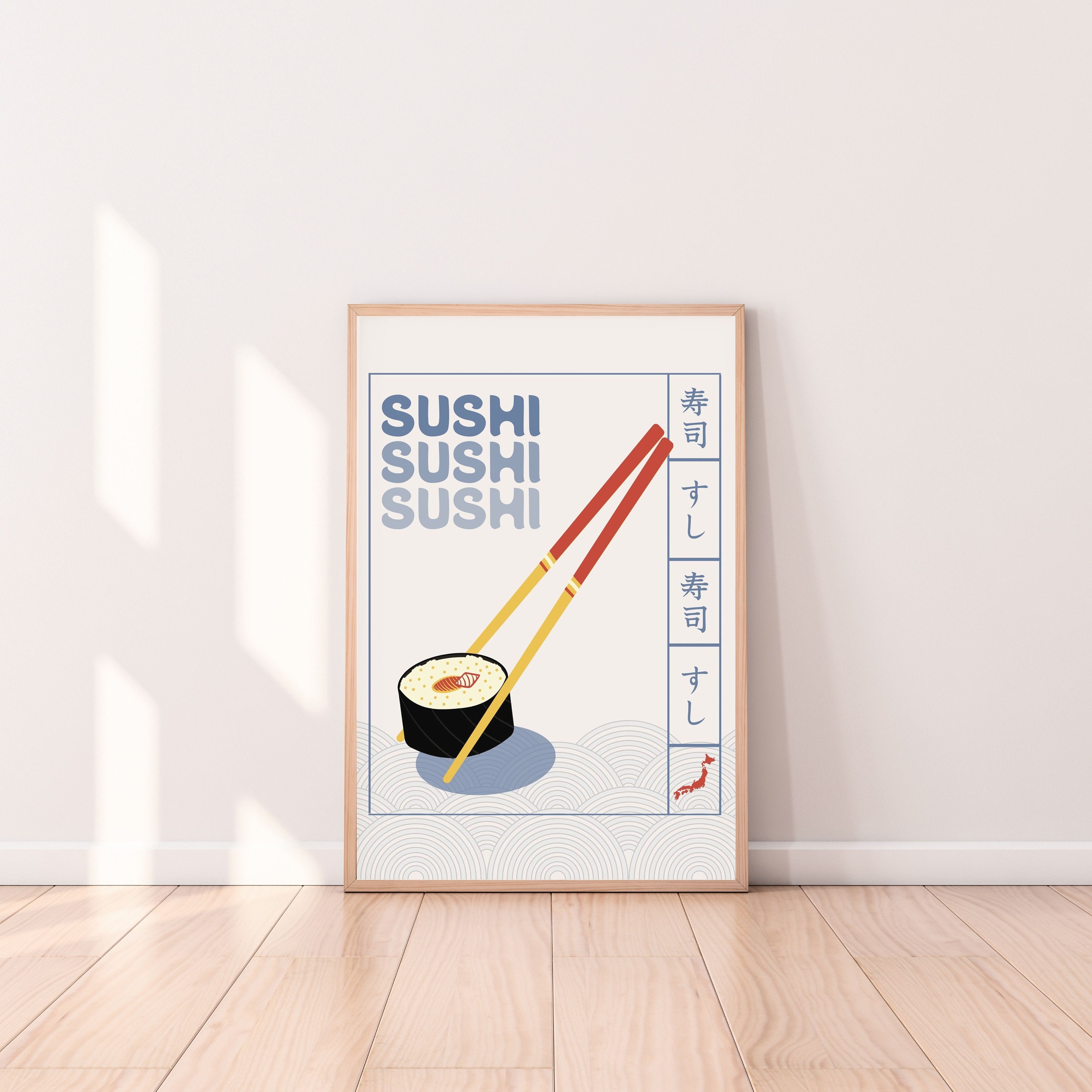 Japanese Sushi Poster, Japanese Sushi Digital Art, Asian Food Poster ...