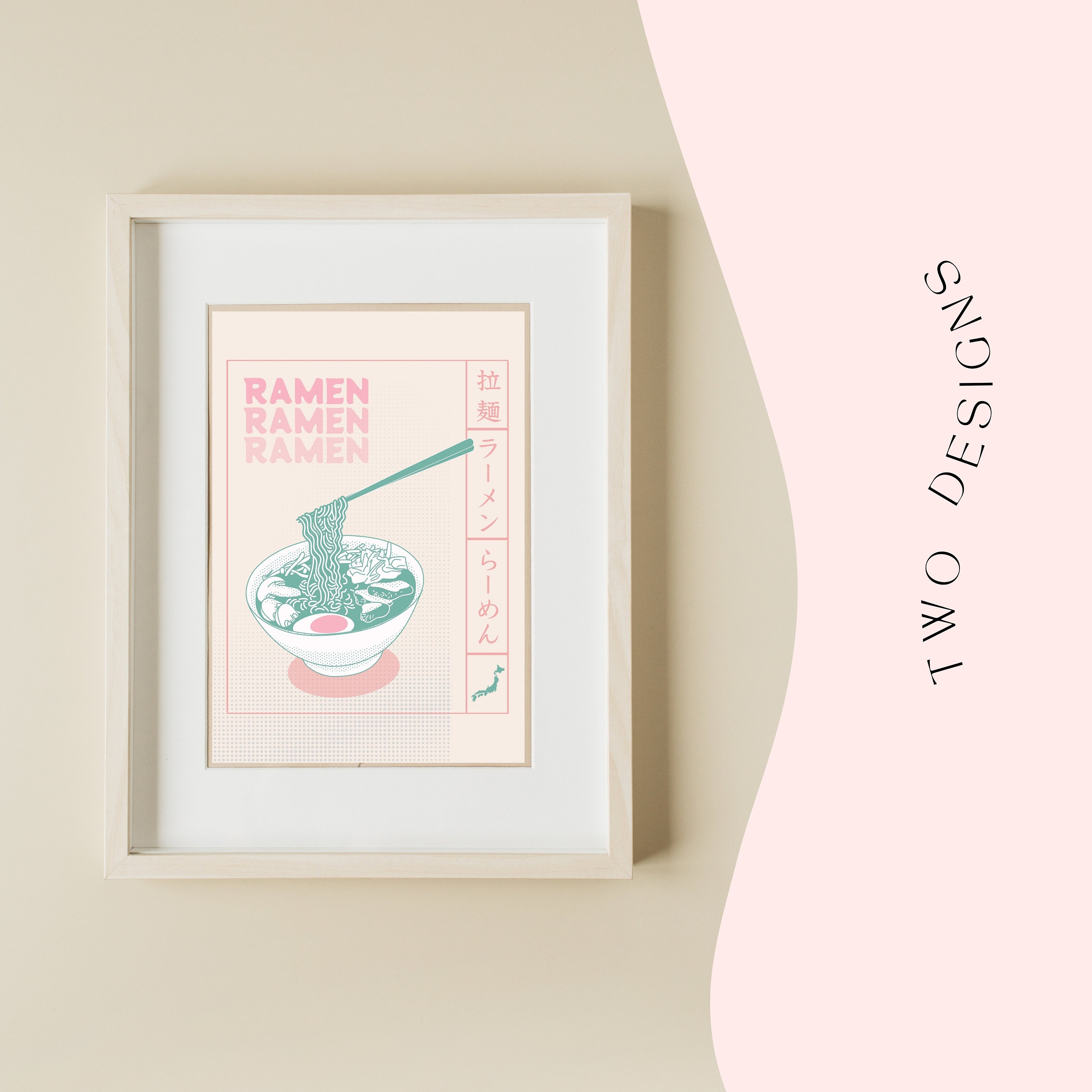 Japanese Ramen and Sushi Poster Set, Japanese Digital Art, Asian Food ...