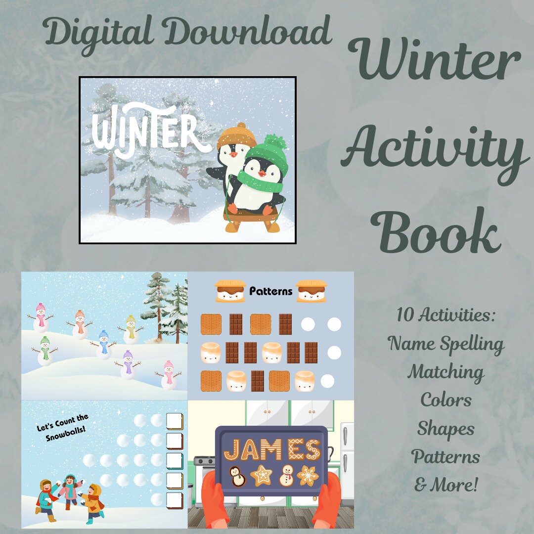 Digital Download Winter Activity Busy Book - Etsy