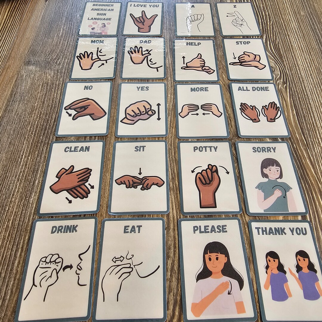 Beginner ASL Flash Cards - Etsy