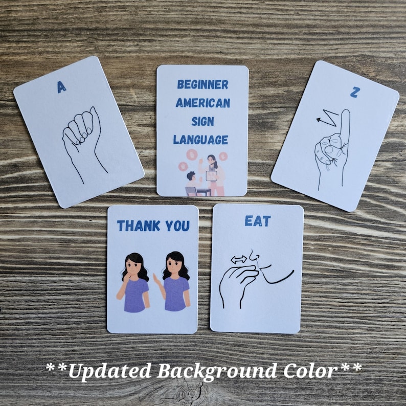 Beginner ASL Flash Cards - Etsy