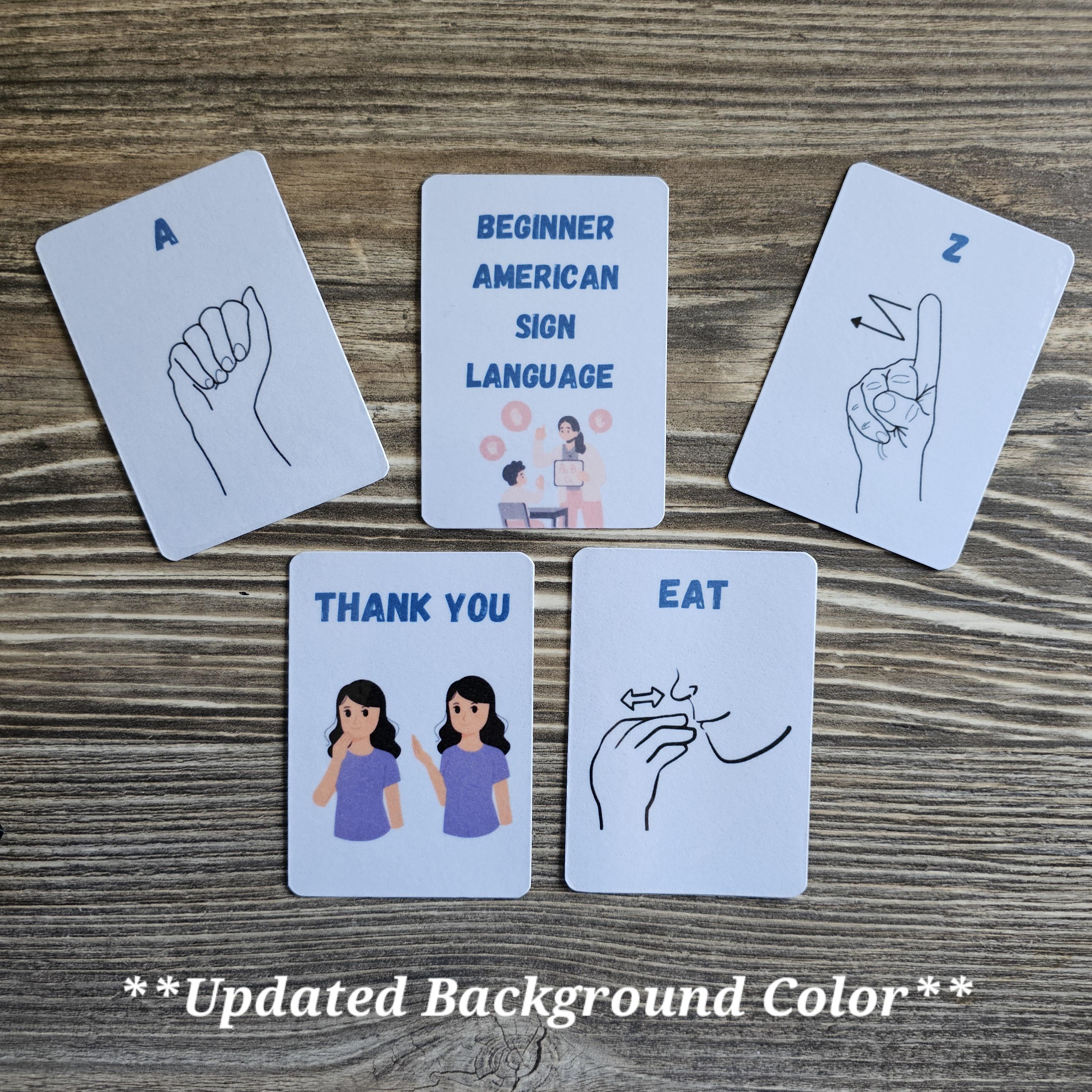 Beginner ASL Flash Cards - Etsy