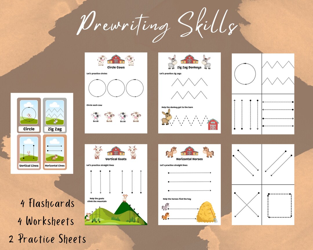 Digital Download Prewriting Skills Packet- Barnyard Edition - Etsy