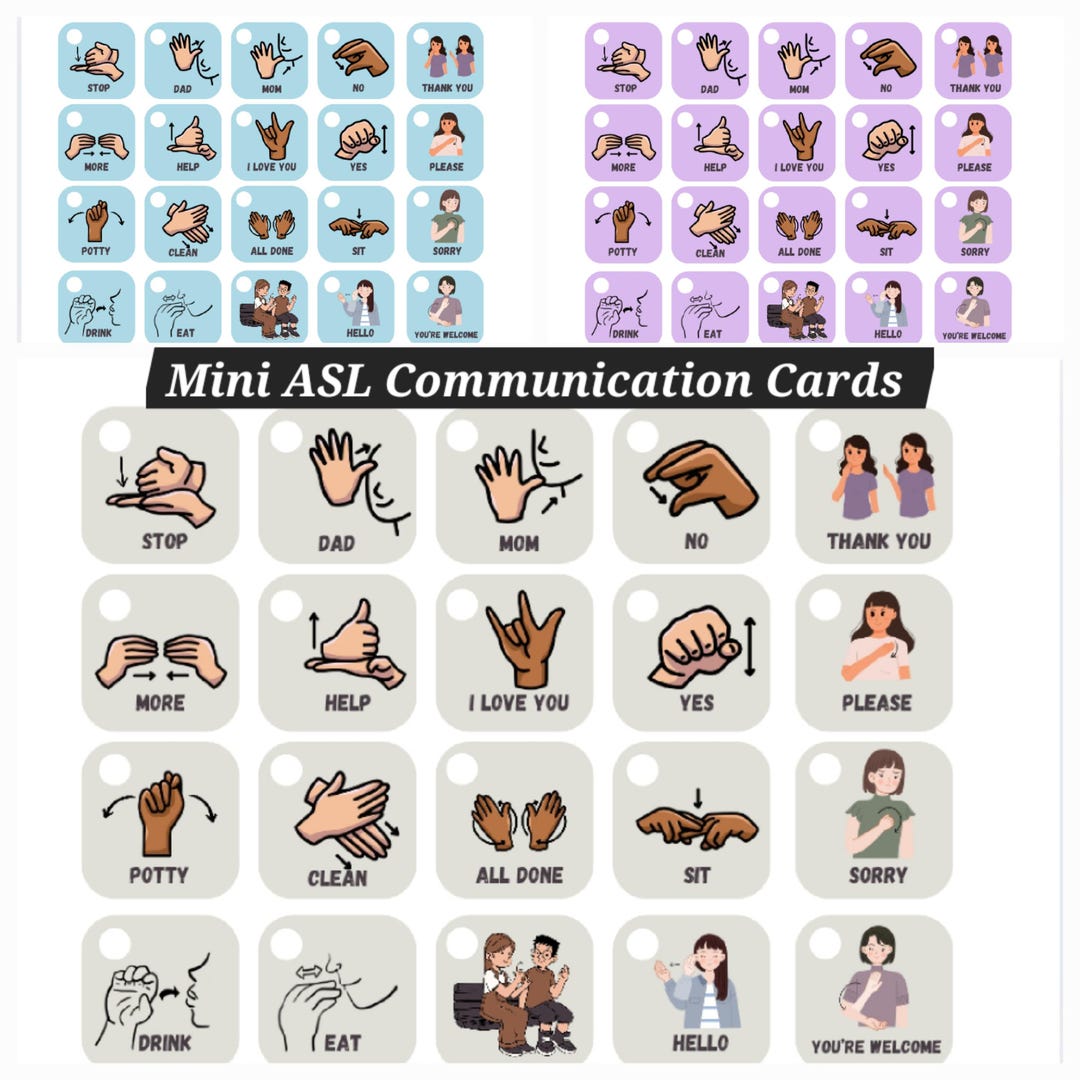 Digital Download: Mini ASL Communication Cards - Etsy