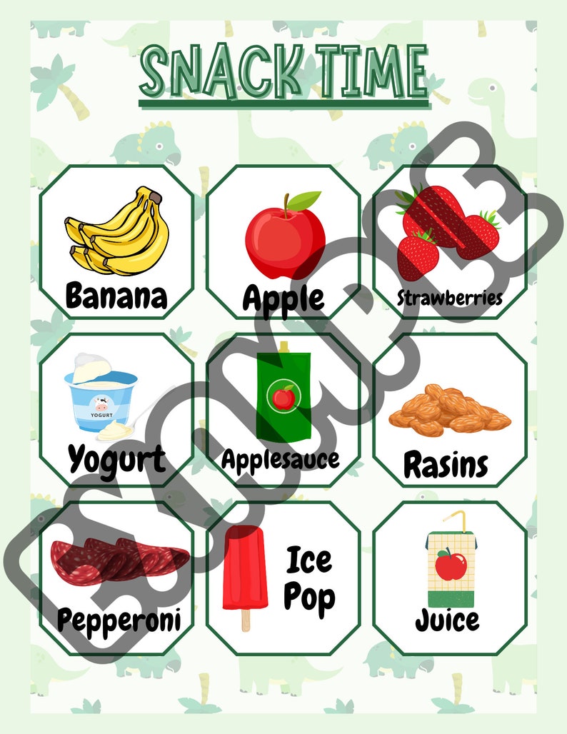 Customized Food Picture Chart - Etsy