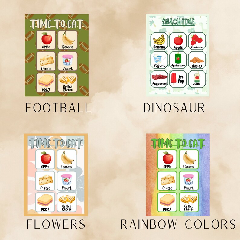 Personalized Food Menu/picture Chart (physical Product) - Etsy