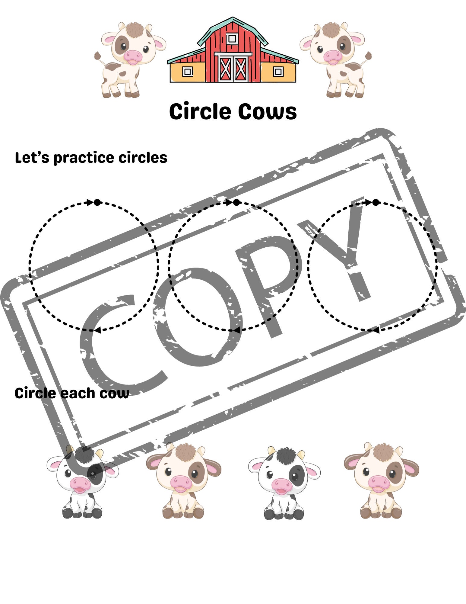 Digital Download Prewriting Skills Packet Barnyard Edition - Etsy