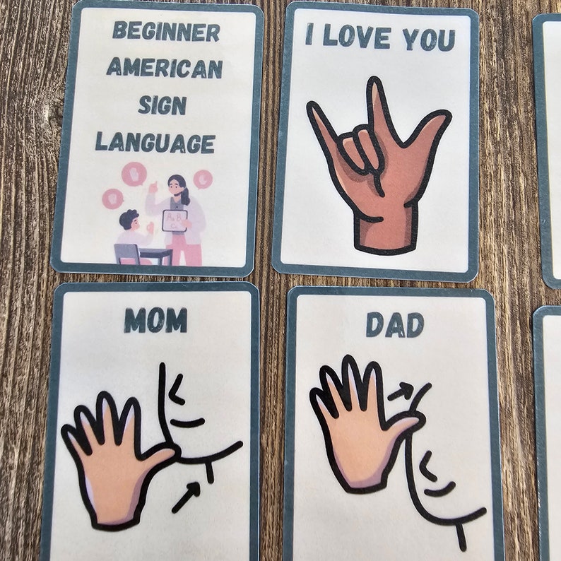 Beginner ASL Flash Cards - Etsy