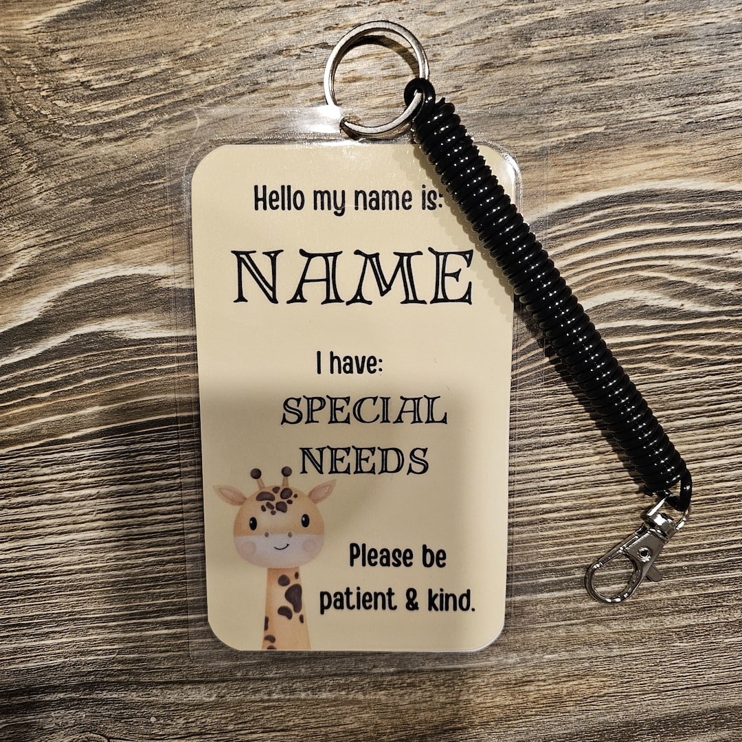 Personalized Special Needs ID Tags (set of 2) - Etsy