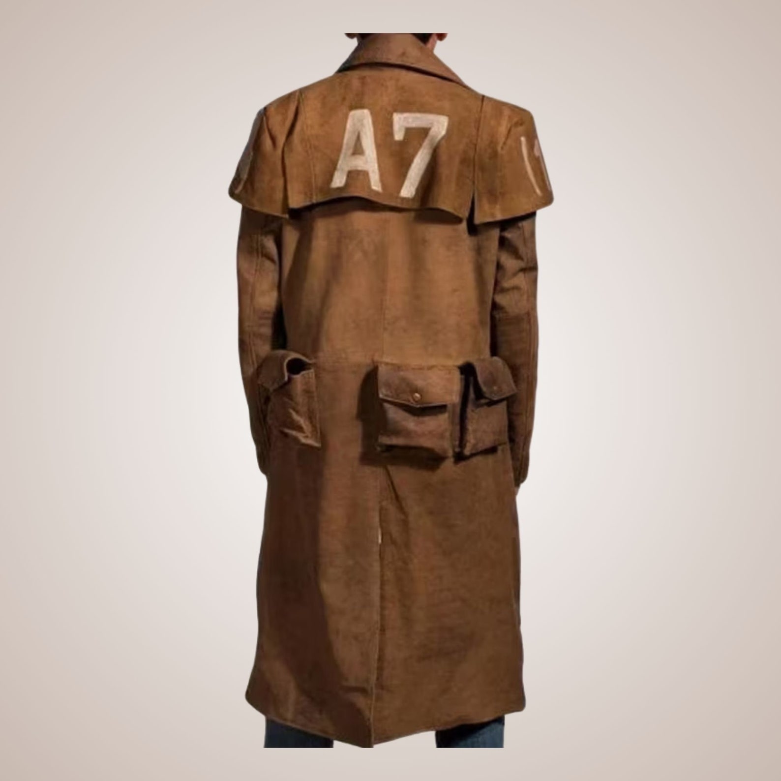 Handmade Inspired NCR Veteran Ranger Coat A7 Duster Brown Long Trench ...
