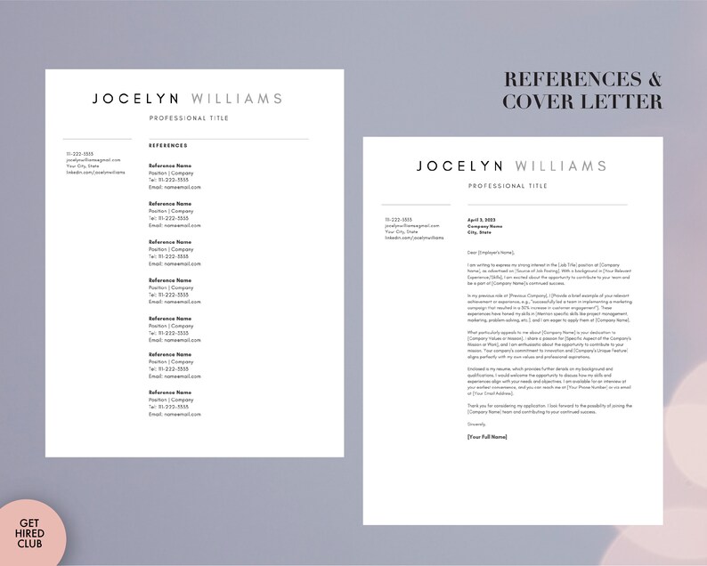 ATS Resume Template for Google Docs, Word, Pages. Professional Resume ...