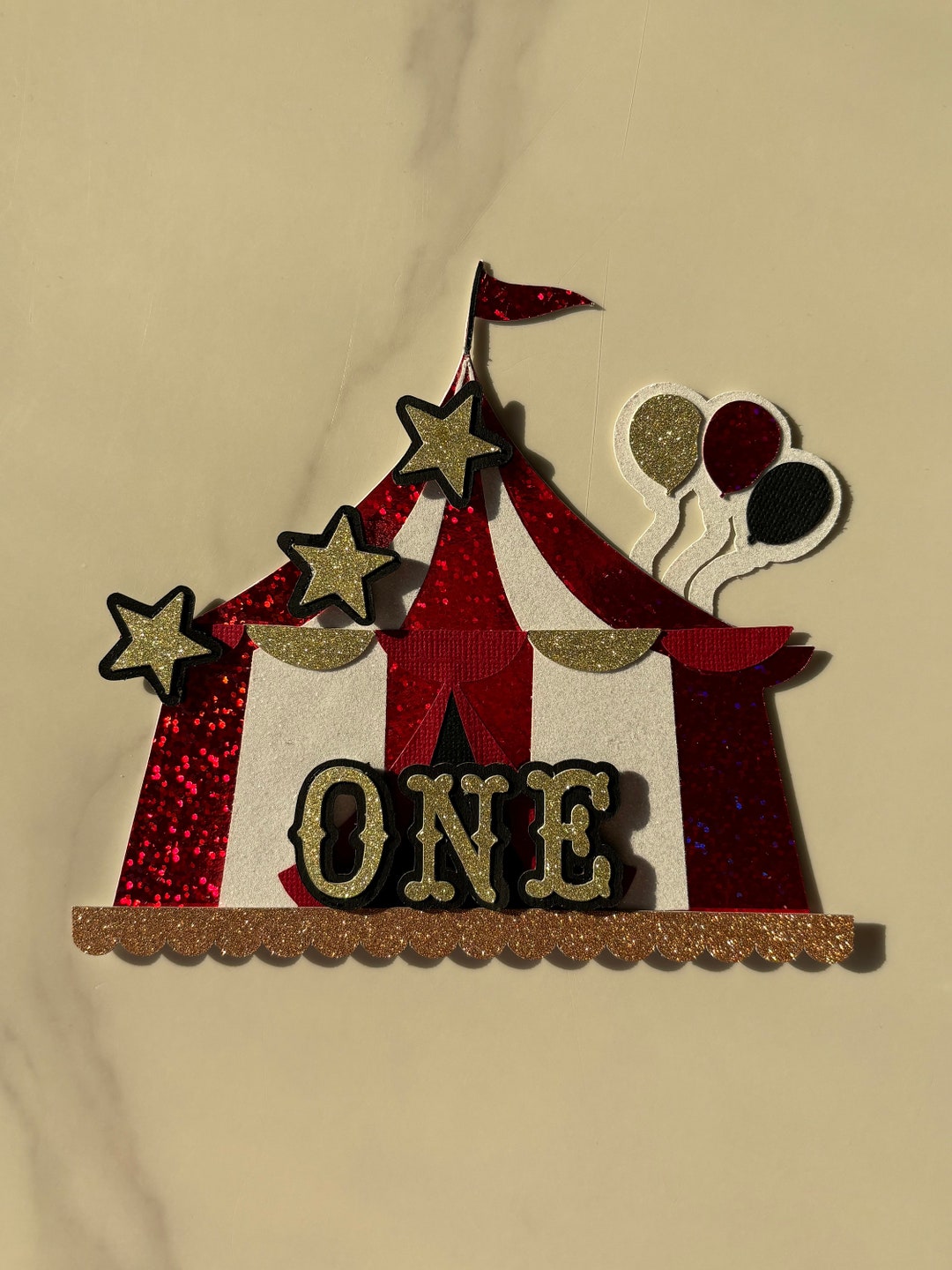 Traditional Circus Tent Cake Topper First Birthday Cake Topper ...