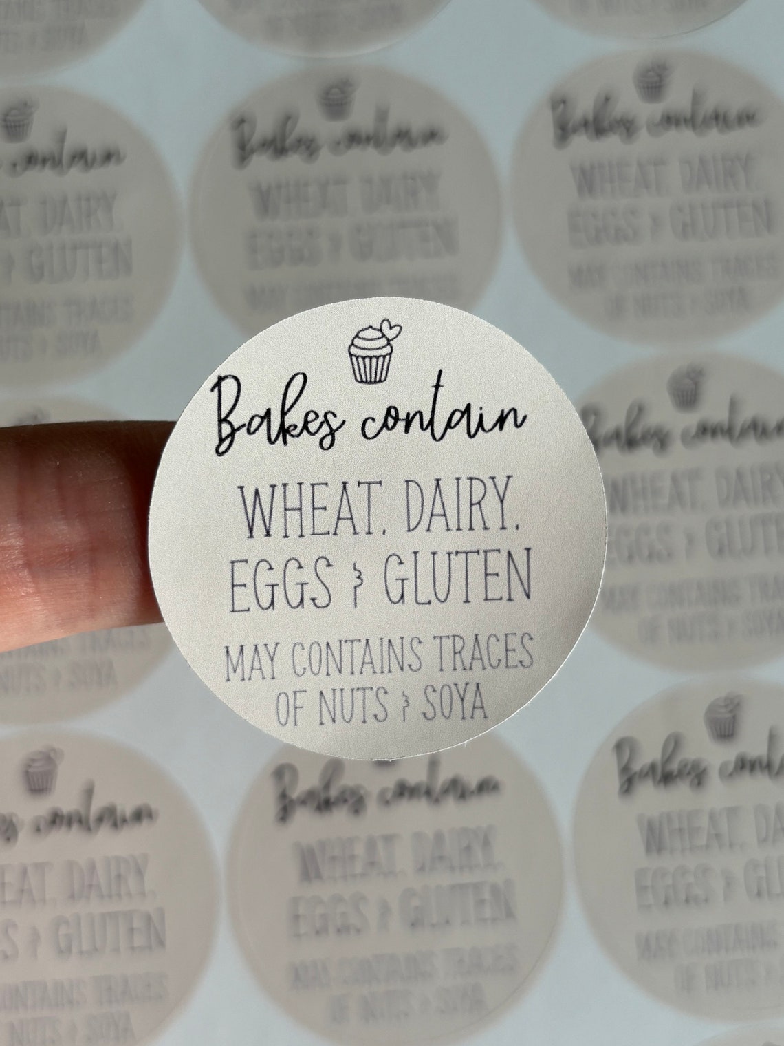 Allergen Labels for Bakers Cupcake Logo Stickers for Bakers May Contain ...