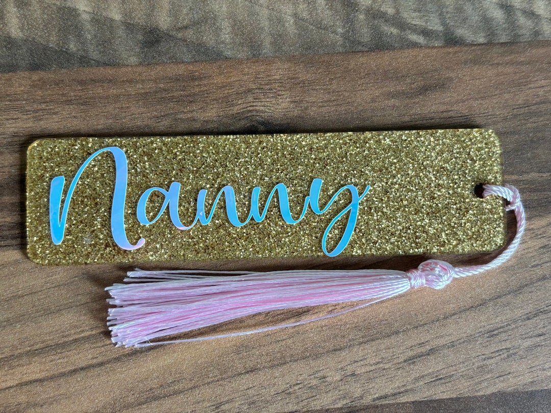 Gold Glitter Acrylic Personalised Bookmark - Etsy