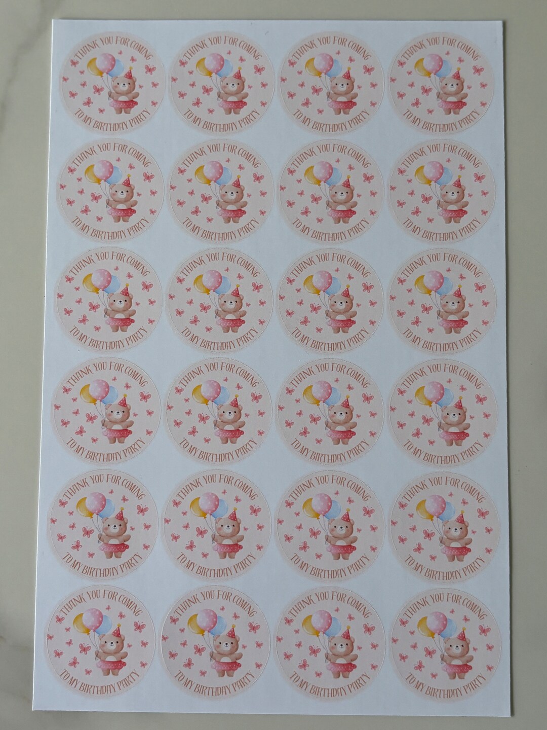 Teddy Bear Birthday Stickers Birthday Party Stickers Party Bag Stickers ...