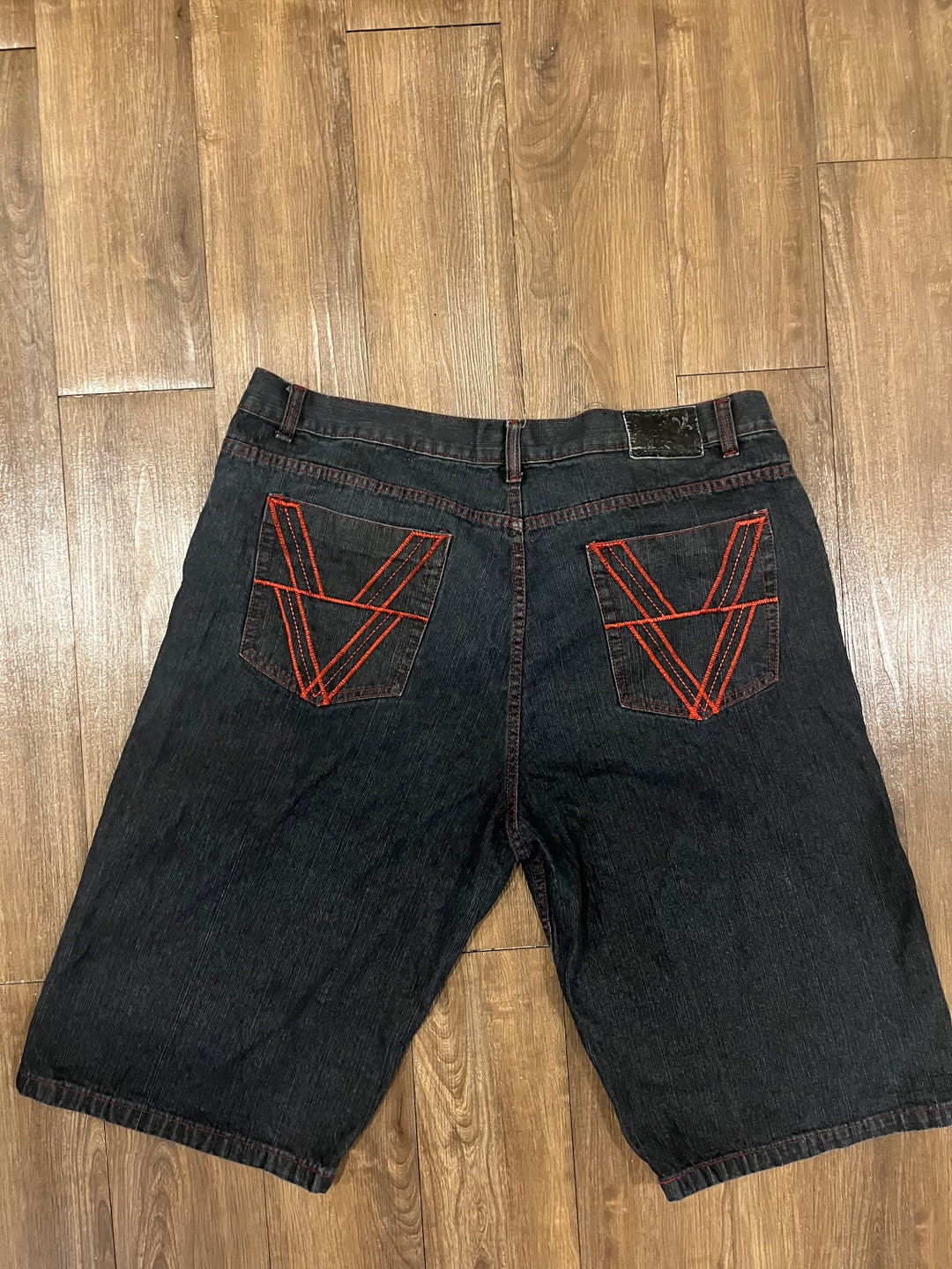 Old Skool Black 2000s Jorts Red Stitching Size 42 - Etsy