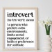 Introvert Definition Dictionary Poster | Printable Art PDF | Gallery ...