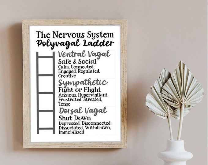 Polyvagal Theory Poster | Nervous System Regulation | Autonomic Ladder ...