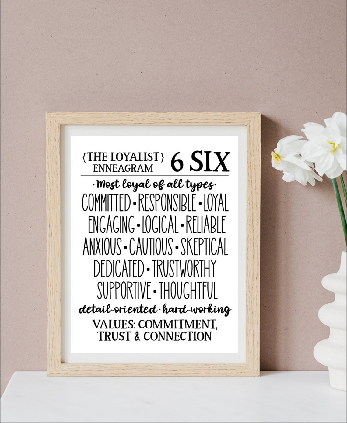 Enneagram Type 6 | Wall Art Print Decor | Mental Health Poster ...