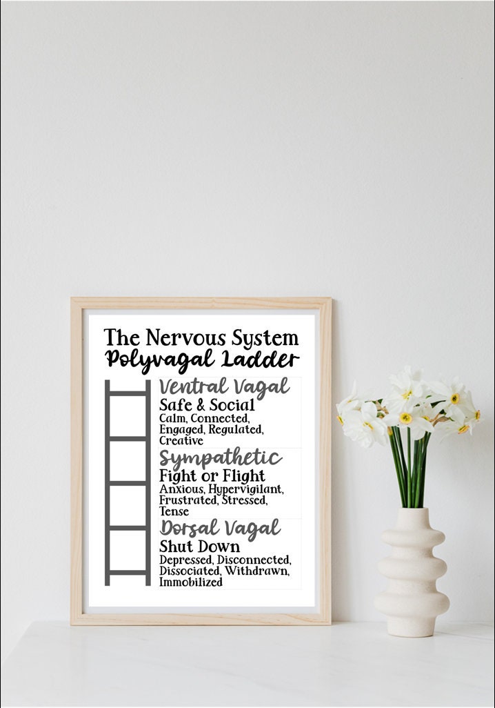 Polyvagal Theory Poster | Nervous System Regulation | Autonomic Ladder ...
