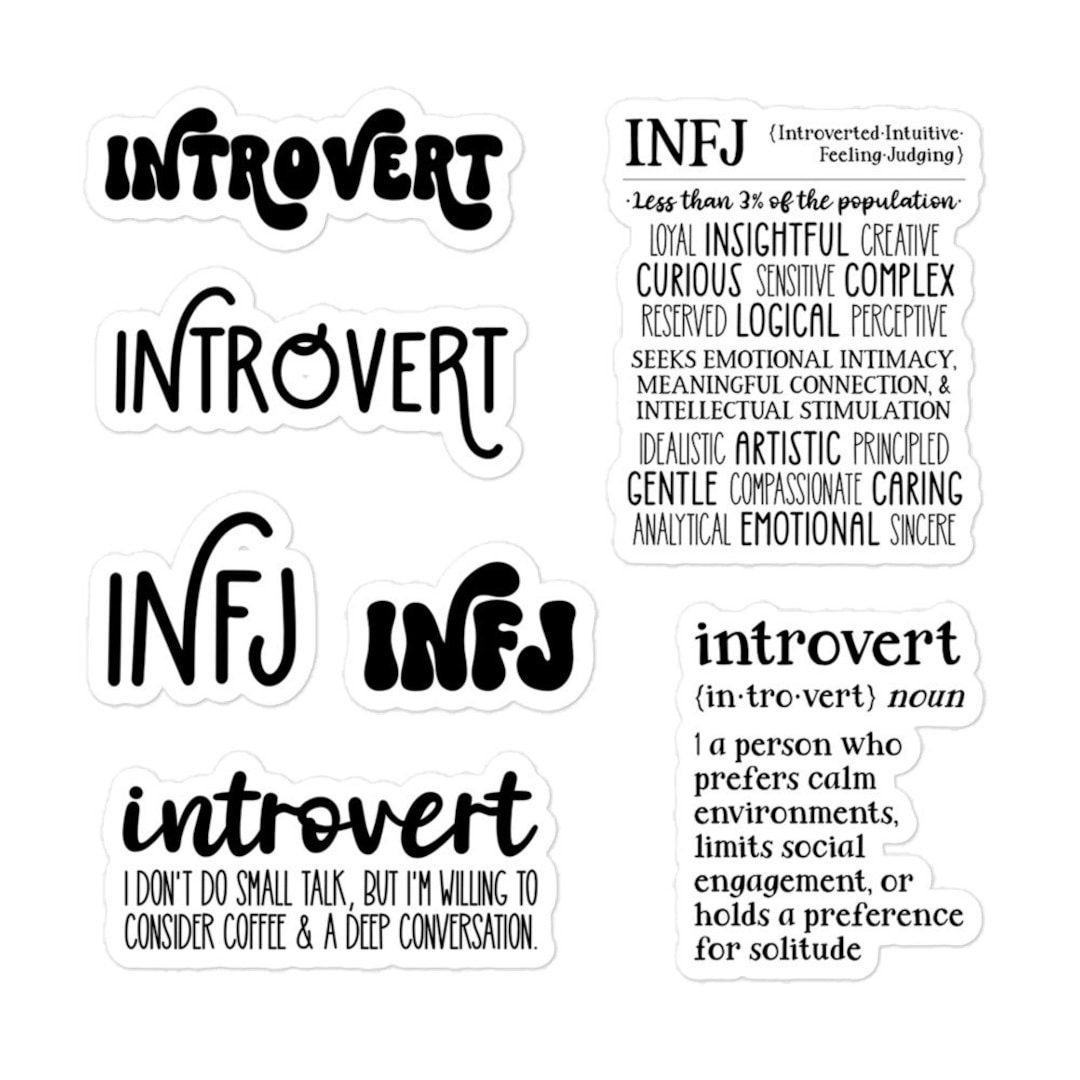 INFJ Introvert Vinyl Stickers Set of 7 | Bubble-free Stickers for ...