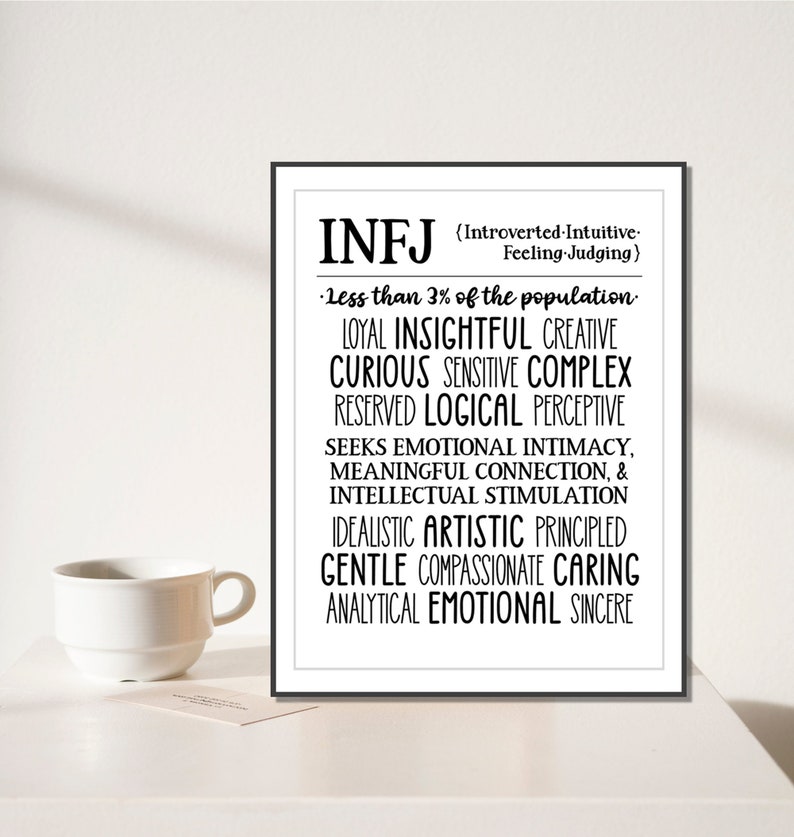 INFJ Personality Type | Printable Wall Art | MBTI Myers-briggs | Office ...