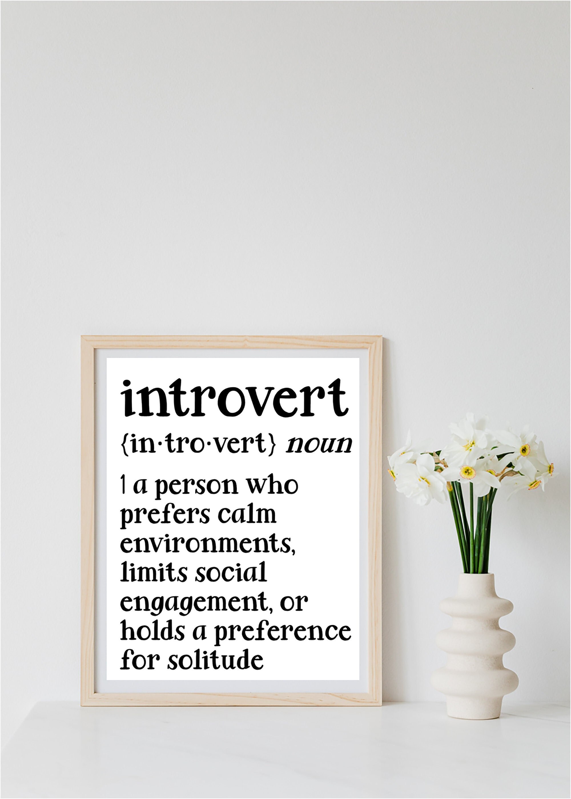 Introvert Definition Dictionary Poster | Printable Art PDF | Gallery Wall | Mental Health | Self ...