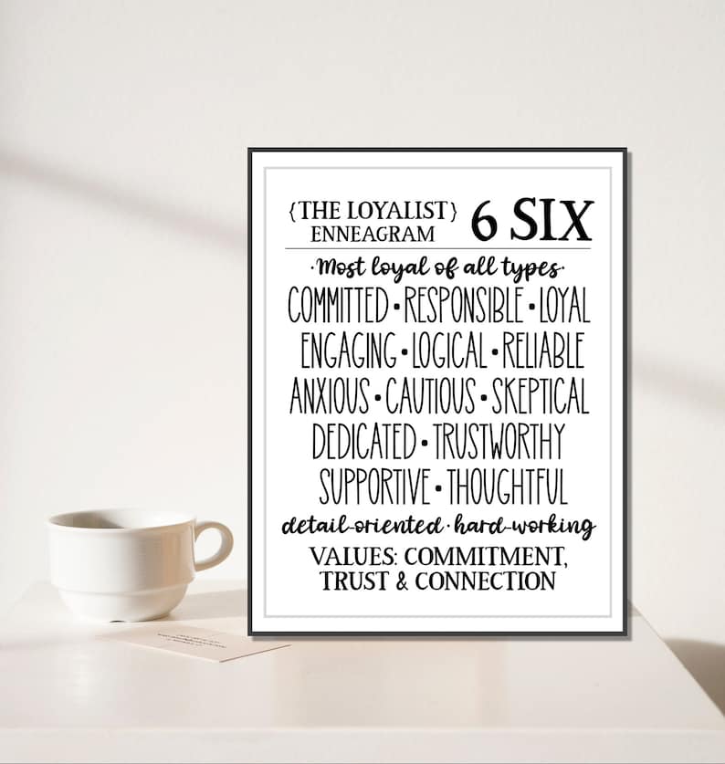 Enneagram Type 6 | Wall Art Print Decor | Mental Health Poster ...