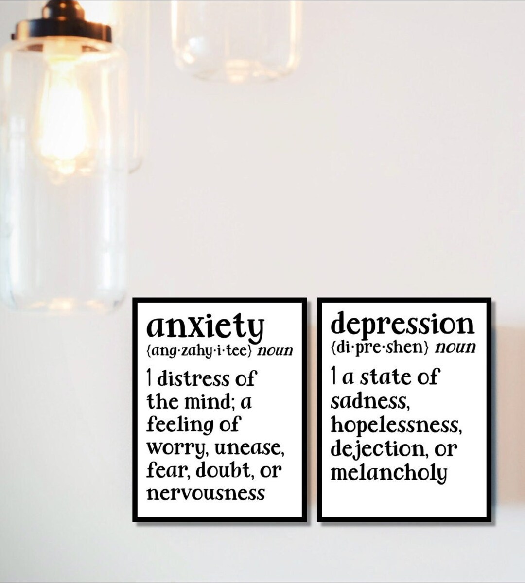 Therapy Definitions Gallery Wall Dictionary Art Prints Anxiety ...