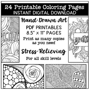 Mental Health Coloring Pages Calm Coloring Mindfulness Positive ...