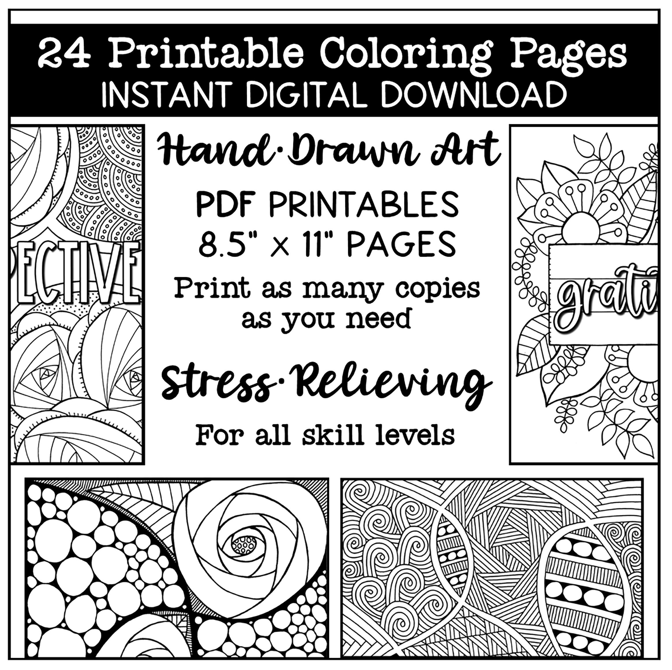 Mental Health Coloring Pages | Calm Coloring Mindfulness | Positive ...