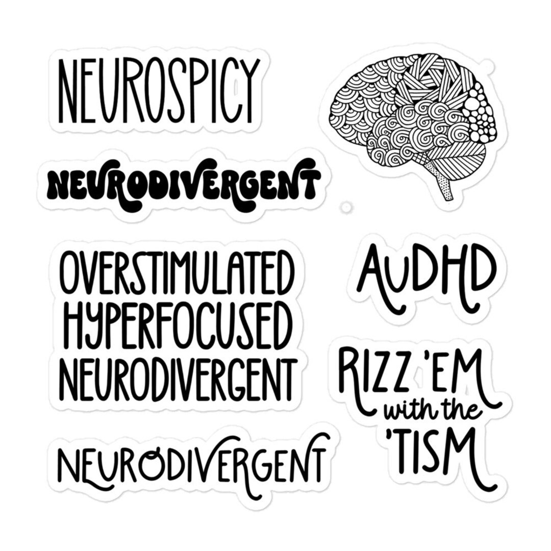 Neurodivergent Stickers | Set of 7 Vinyl Stickers | Laptop Stickers ...