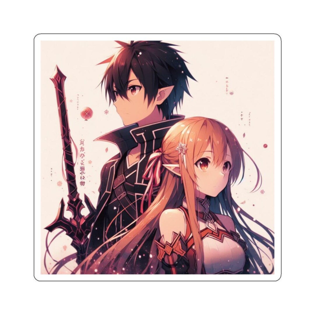 Kirito Asuna Sticker + 3 Random Sticker !! |, SAO Anime Stickers ...