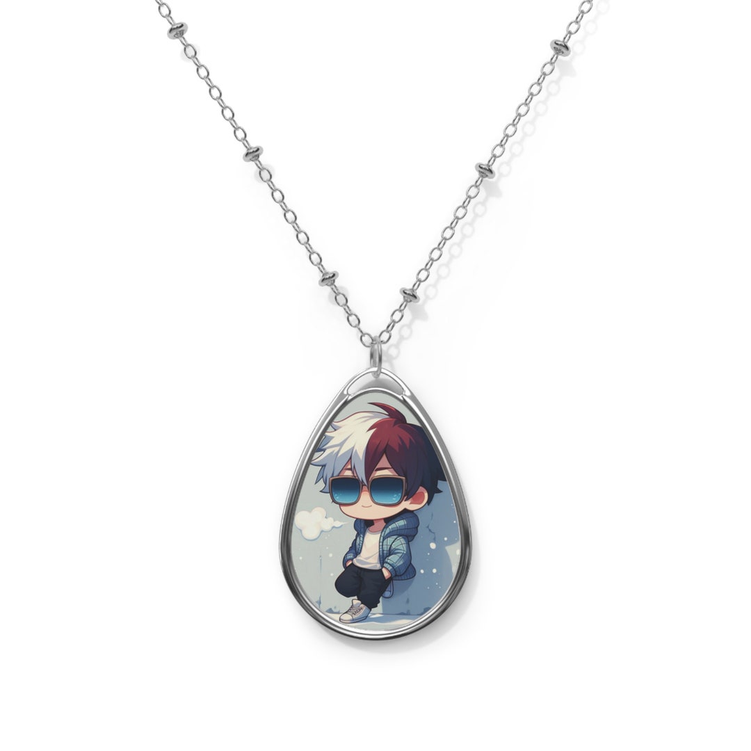 Shoto Todoroki Zinc Alloy Oval Necklace.my Hero Academai Necklace ...