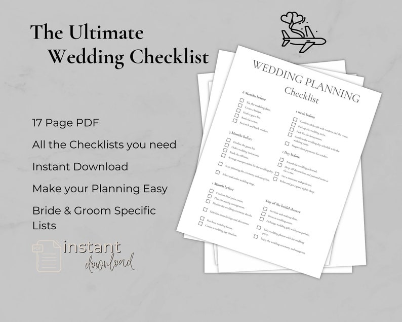 The Ultimate Wedding Planning Checklist - Etsy