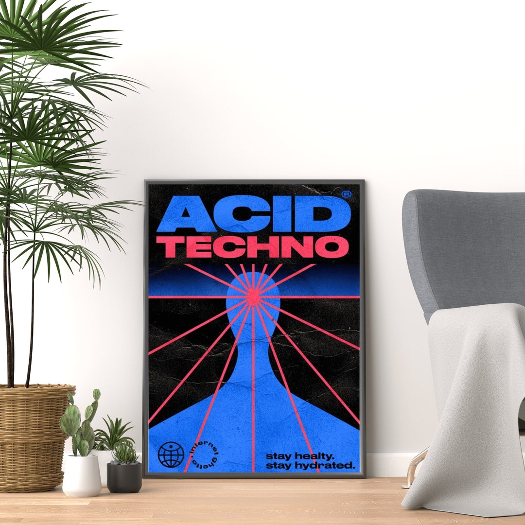 Acid Techno Poster Electronic Music Rave Culture Underground Wall ...