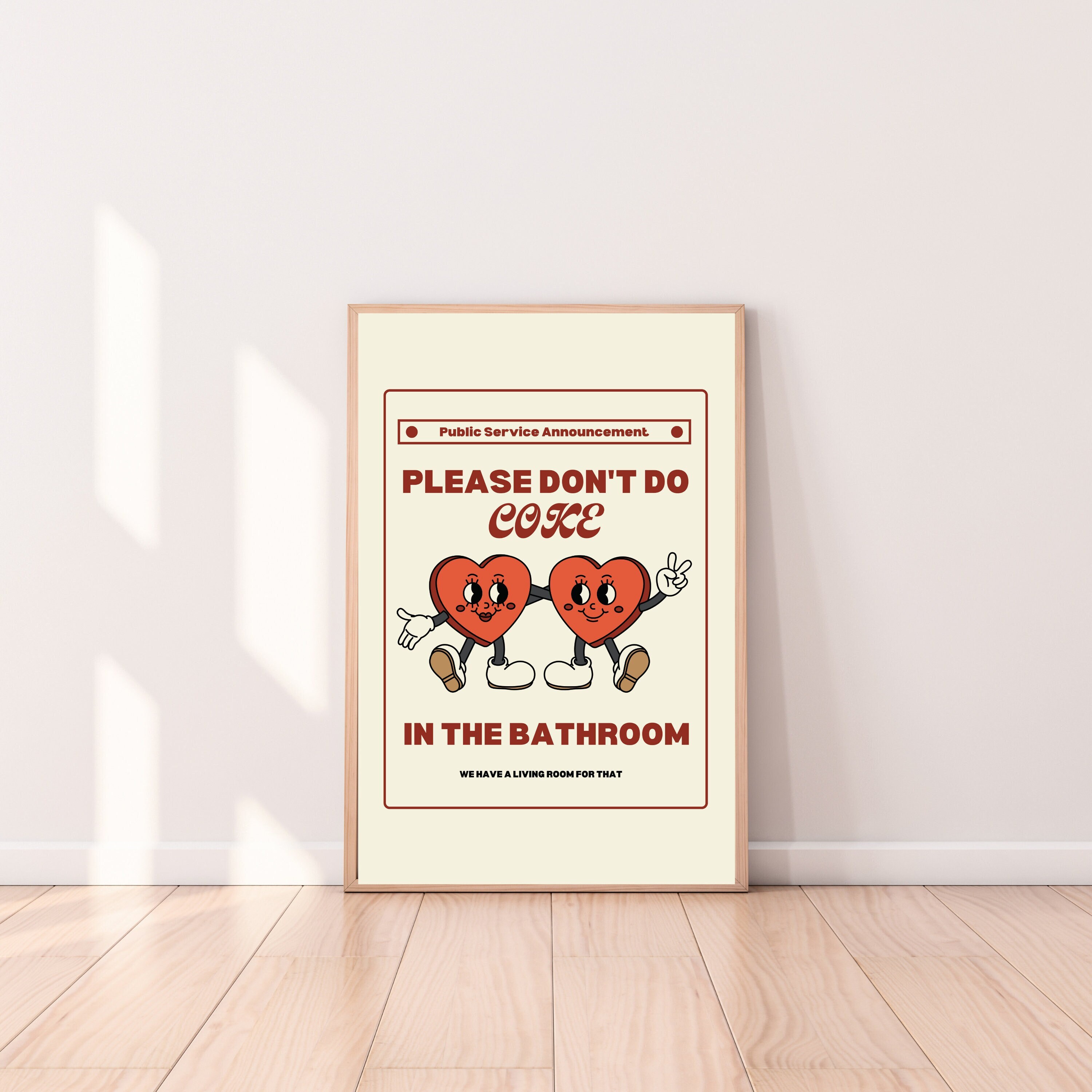 Affiche Ne fais pas de coke dans les toilettes Décoration Murale Humour ...