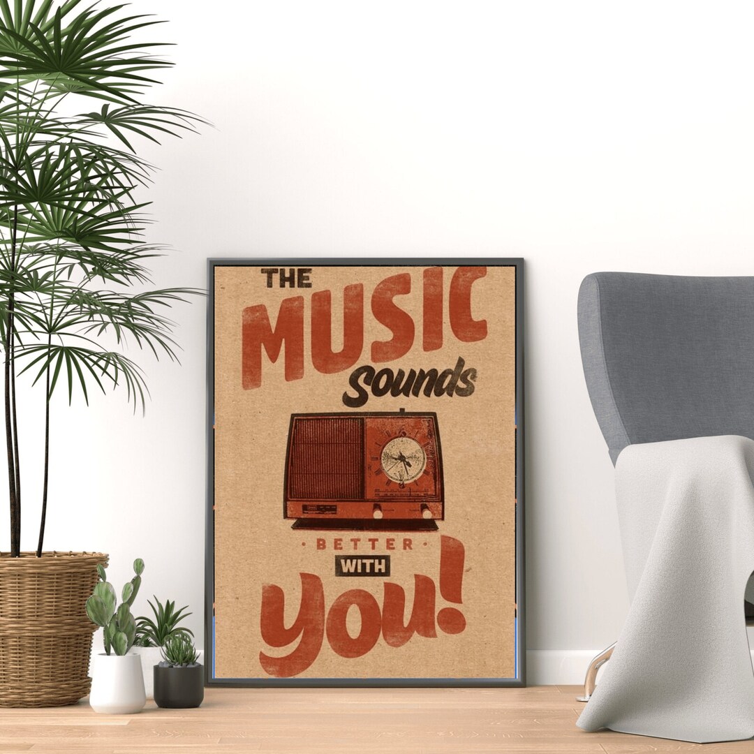 Vintage Musik Poster Bei dir klingt die Musik besser Musikalische ...