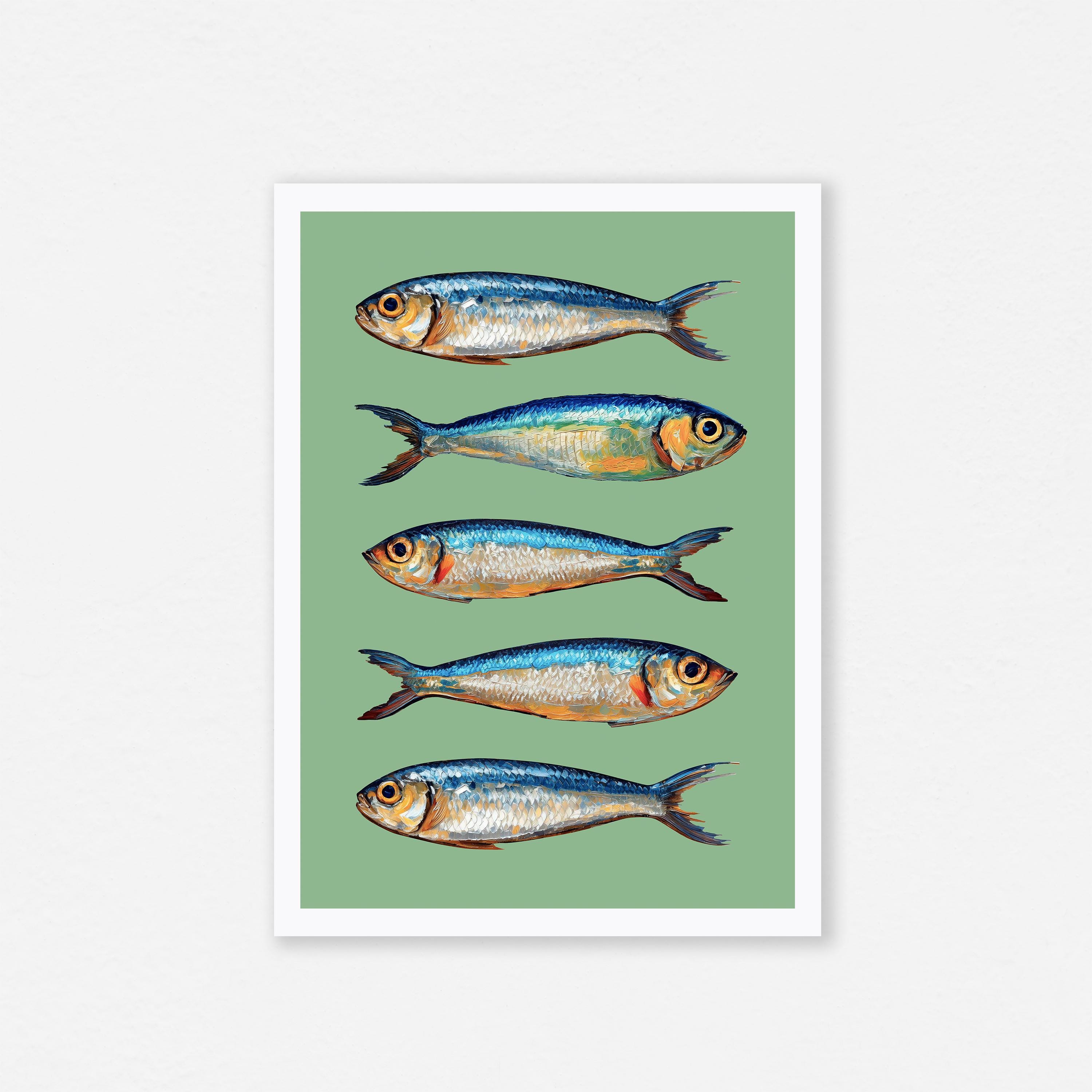 Sardines Poster, Sage Green, Sardines Print, Kitchen Decor, Fish Poster ...