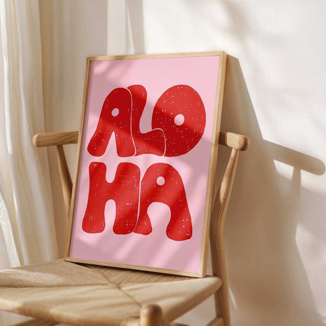 Aloha Red Print, Tropical Home Decor (digital Download) - Etsy