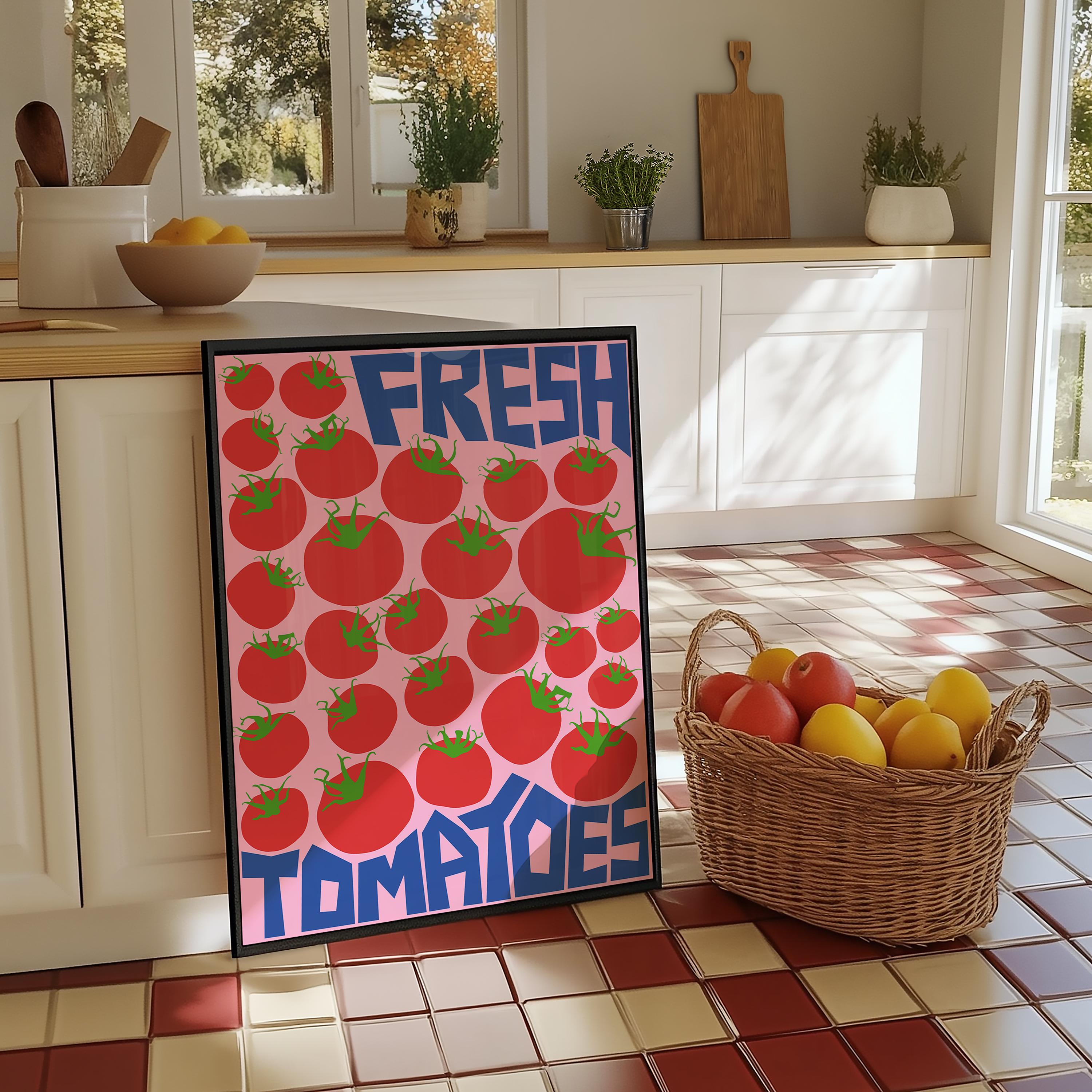 Tomatoes Poster, Retro Kitchen Decor, Kitchen Poster, Fresh Tomato ...