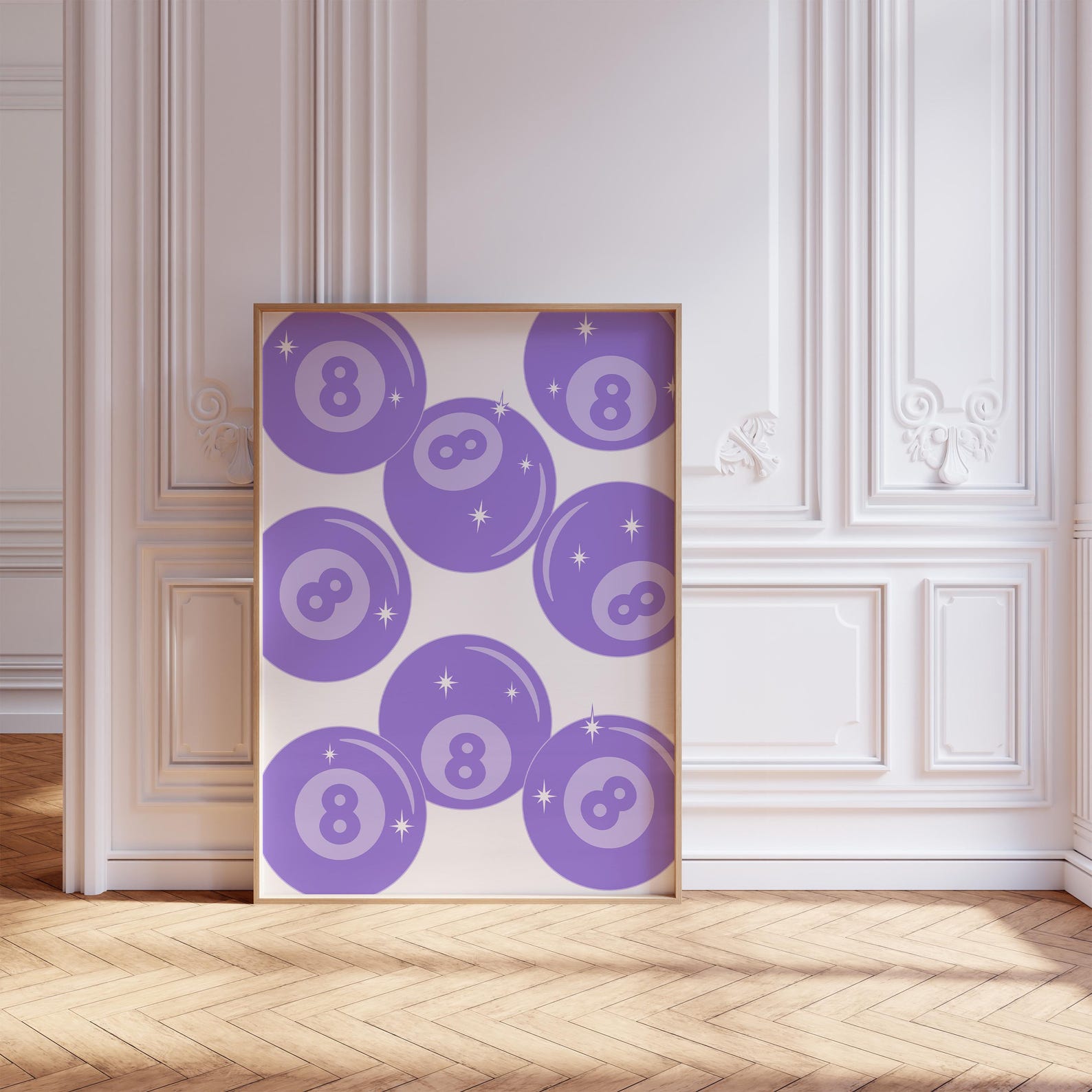 Retro Purple 8 Ball Art Print, Lucky Decor (digital Download) - Etsy