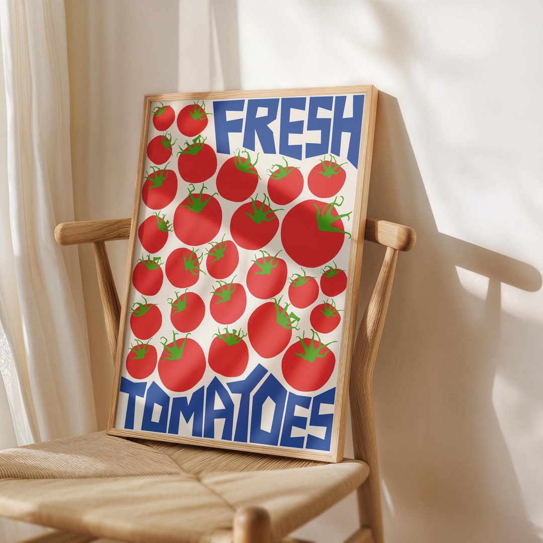 Tomatoes Poster, Retro Kitchen Decor, Kitchen Poster, Fresh Tomato ...