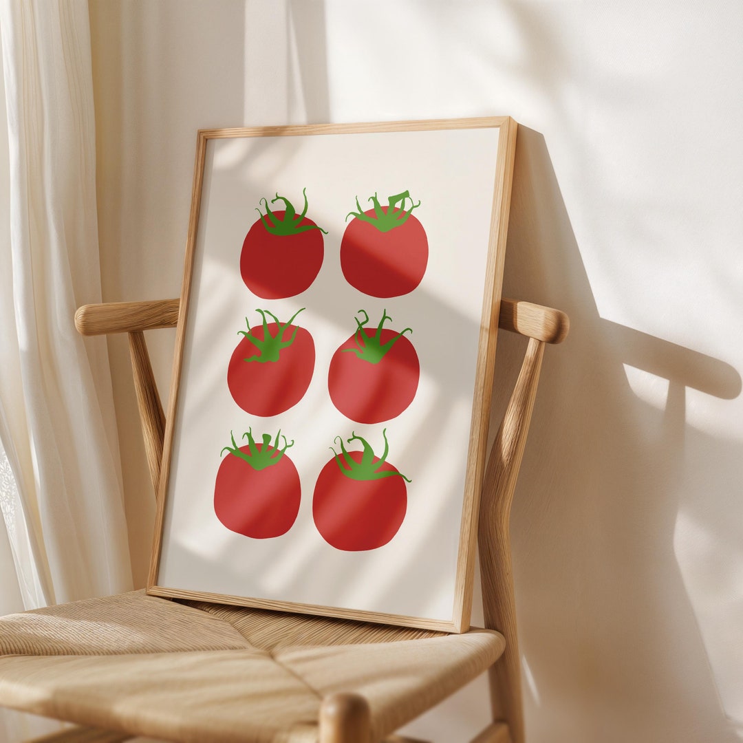 Tomatoes Poster, Retro Kitchen Decor, Kitchen Poster, Fresh Tomato ...