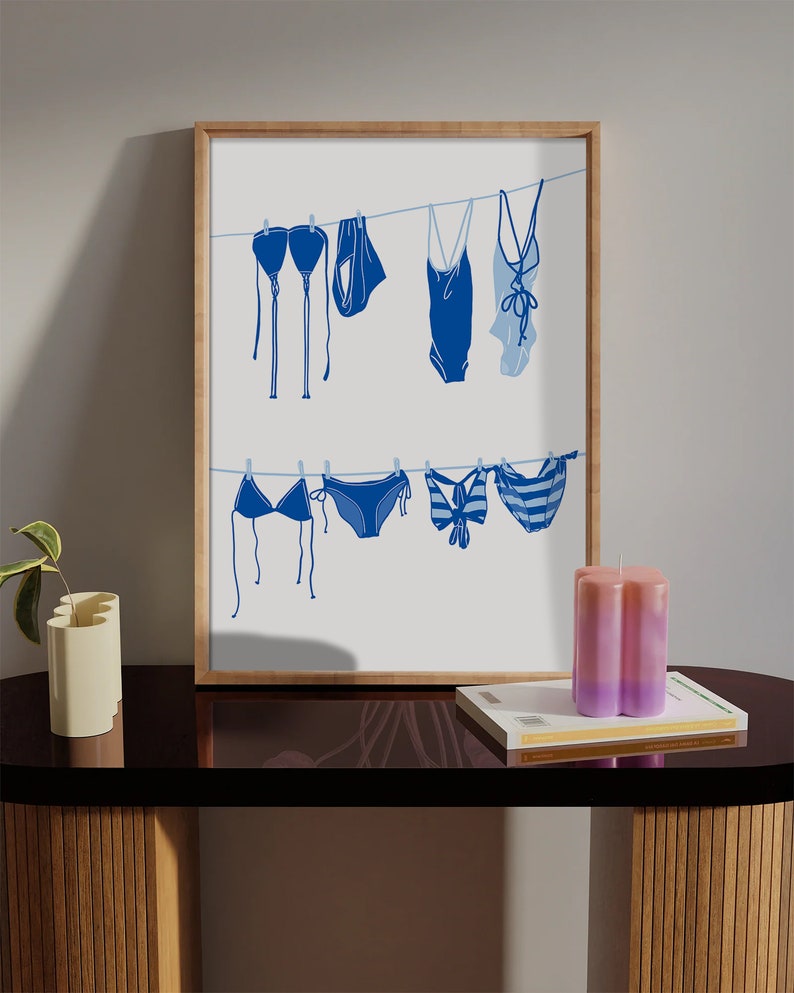 Bikini Print, Bikini Hanging Print, Beachy Wall Art, Coastal Cowgirl ...