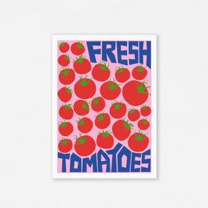 Tomatoes Poster, Retro Kitchen Decor, Kitchen Poster, Fresh Tomato ...