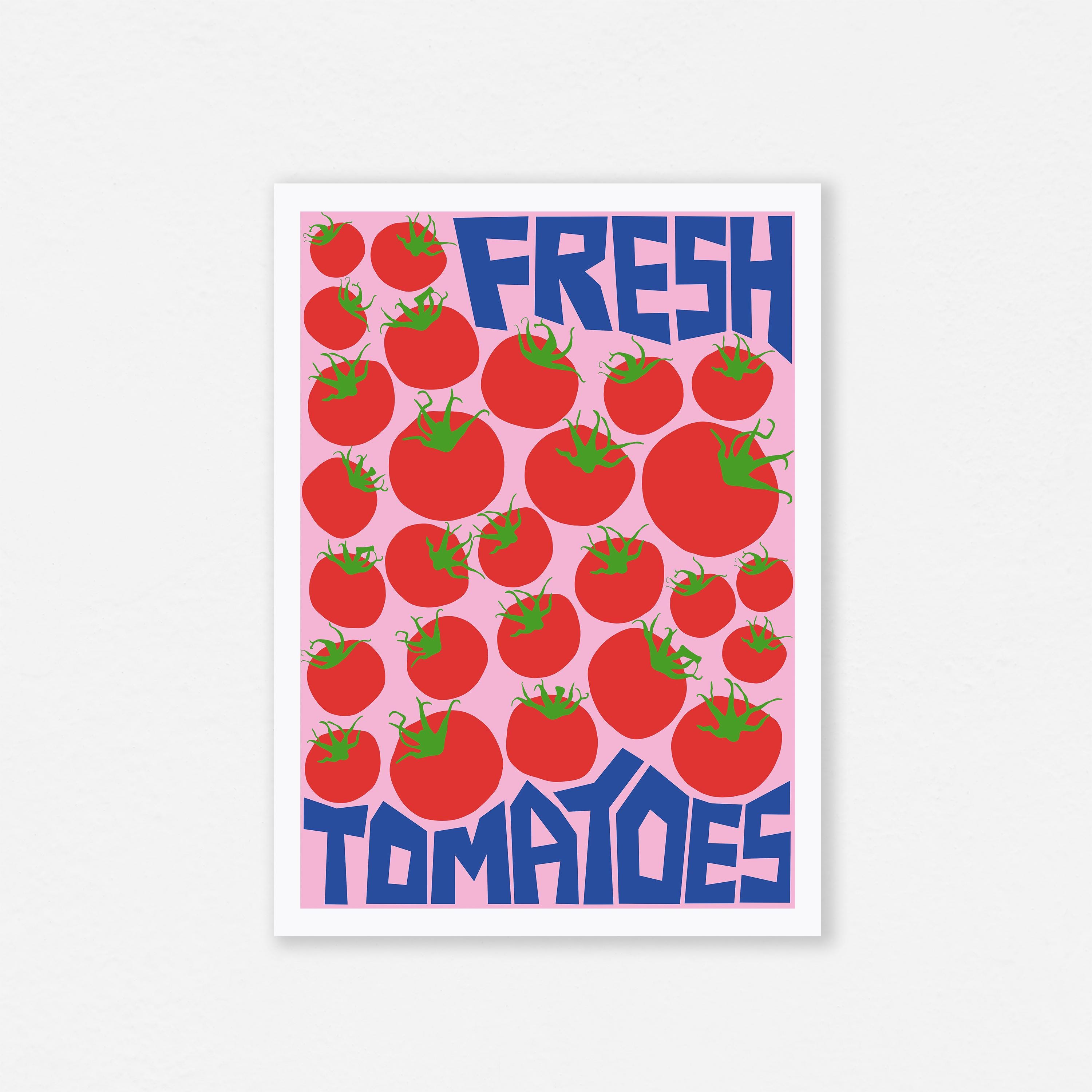 Tomatoes Poster, Retro Kitchen Decor, Kitchen Poster, Fresh Tomato ...