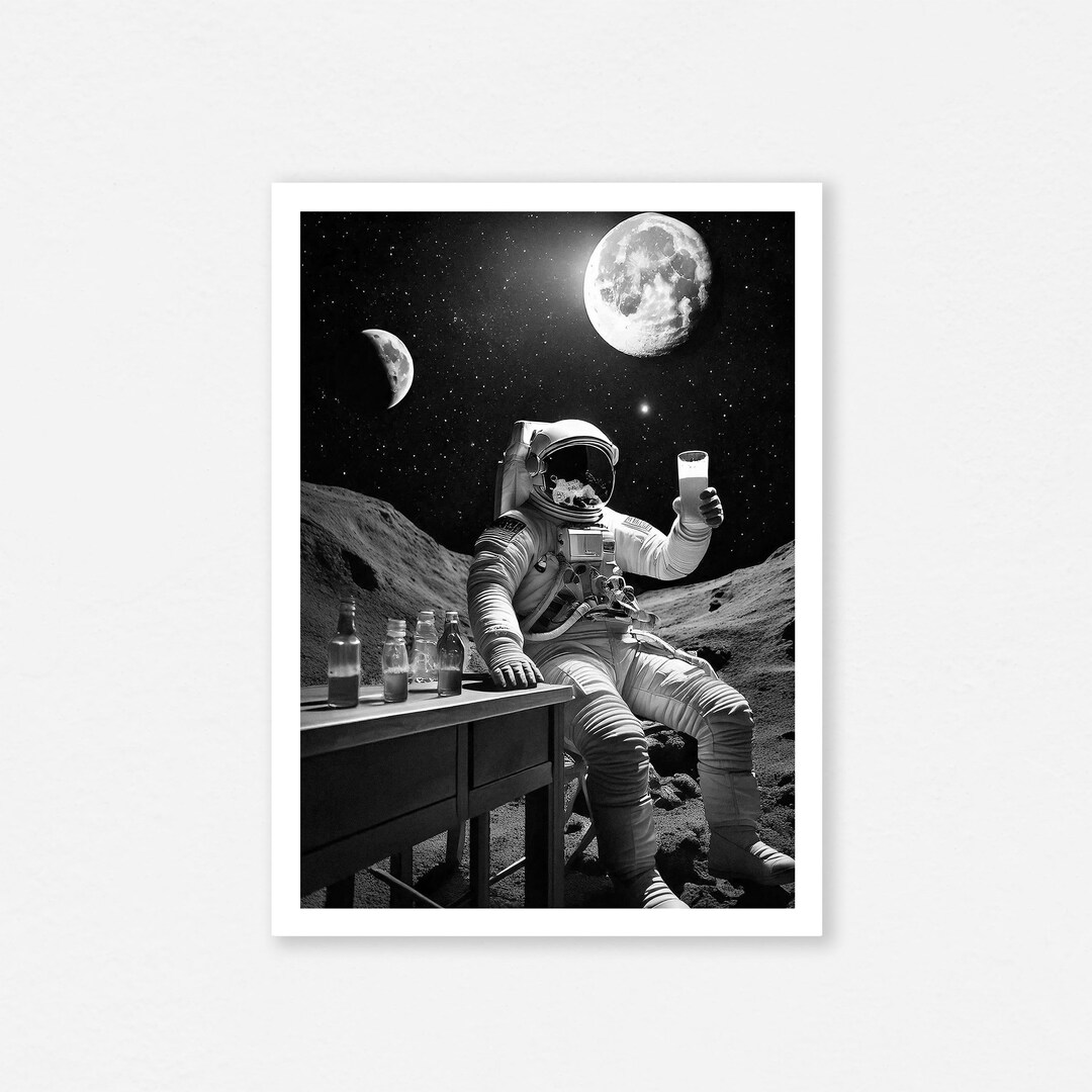 Astronaut Drinking Beer, Cheers Poster, Cheers Wall Art, Astronaut ...