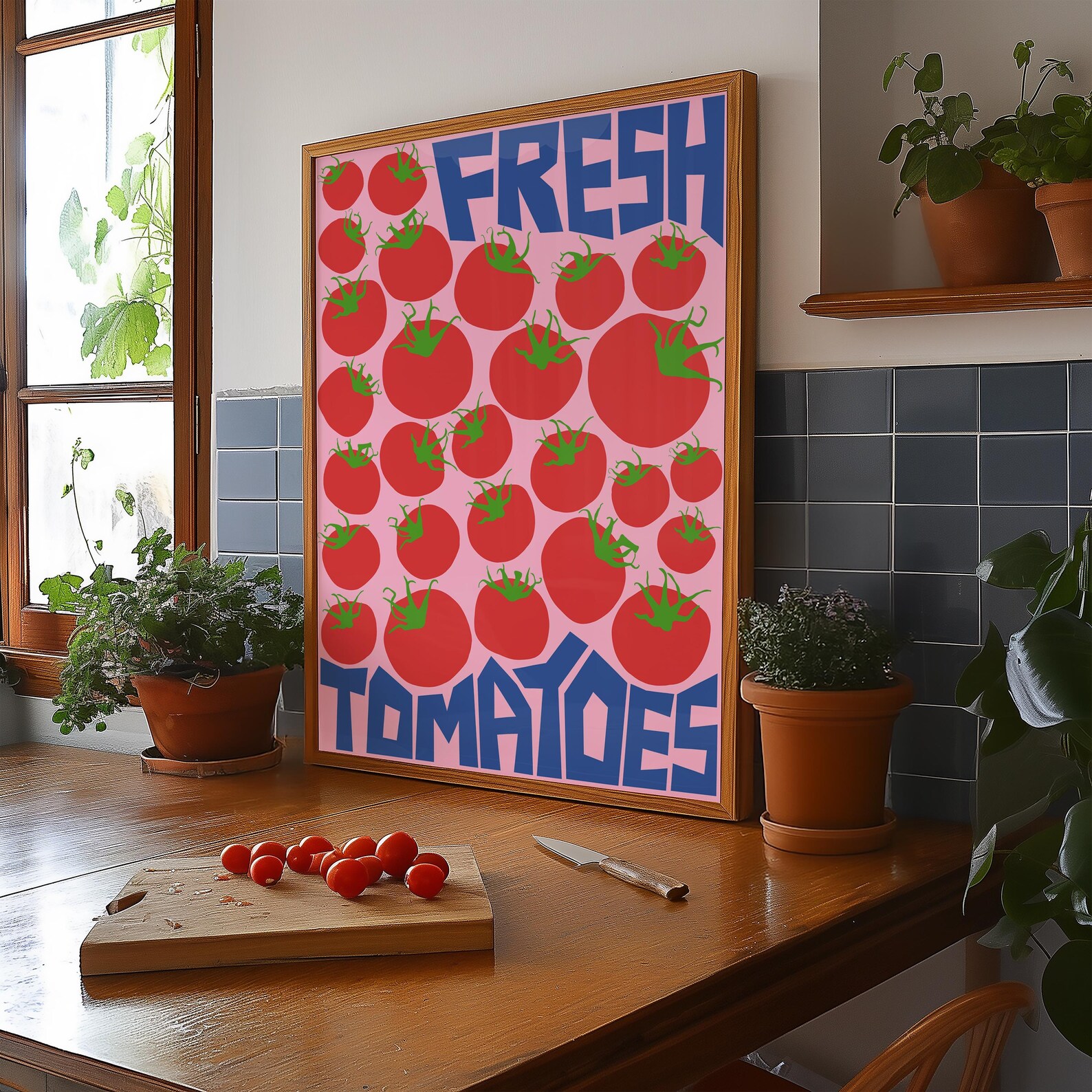 Tomatoes Poster, Retro Kitchen Decor, Kitchen Poster, Fresh Tomato ...