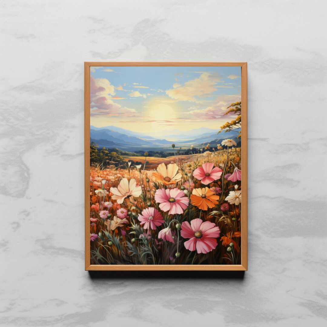 PRINTABLE | Stunning Flower Field Painting | Wall Art | Digital ...